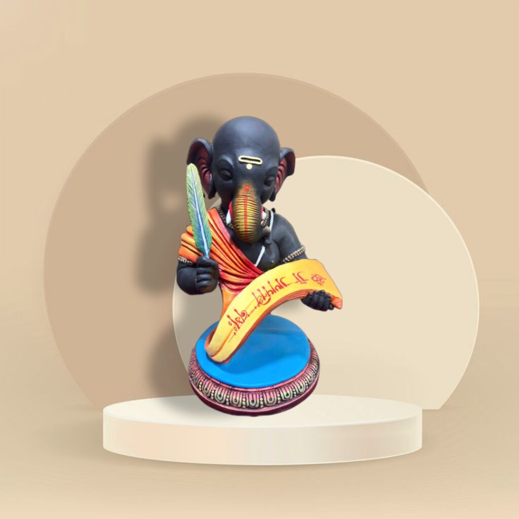Gradient Ganesh Murti with Feather Pen - Murti Artistry