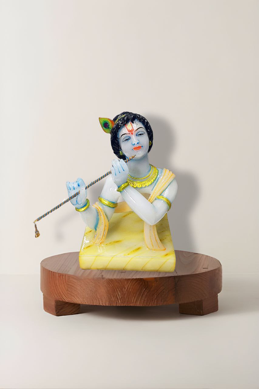 Divine Melodies: Glow-in-the-Dark Krishna Flute Sculpture - Murti Artistry